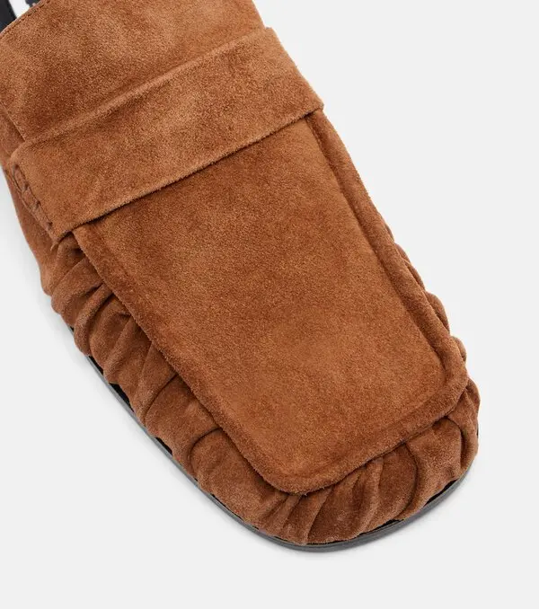 JIL SANDER Sabot Suede Mules - Brown