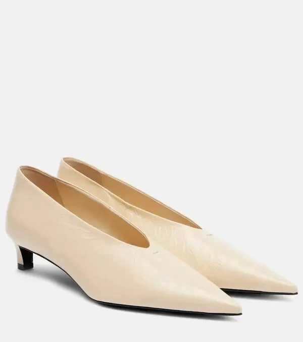JIL SANDER Leather Pumps - White