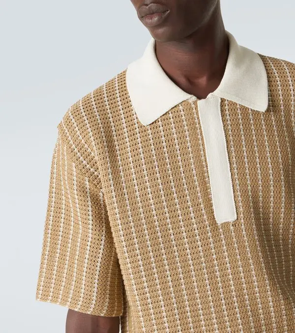 JIL SANDER Knitted Cotton Polo Shirt - Beige