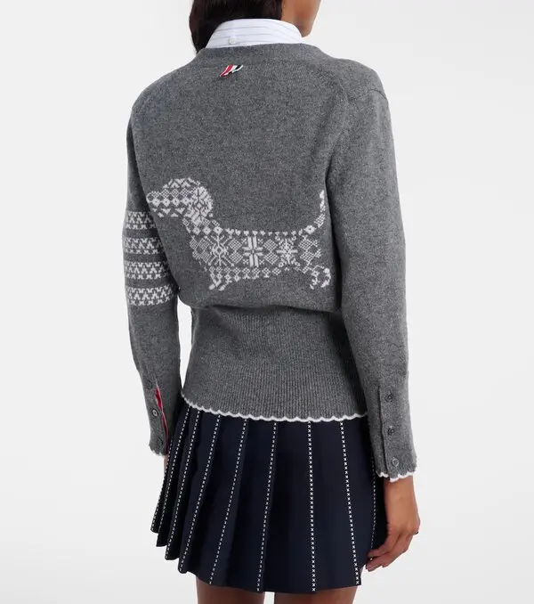 Thom Browne 4-bar Intarsia Virgin Wool Cardigan
