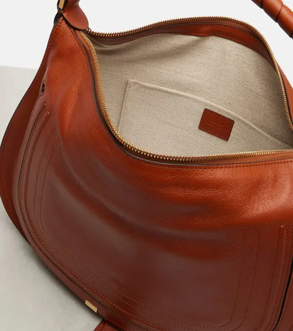 Chloé Marcie Medium Leather Shoulder Bag - Brown