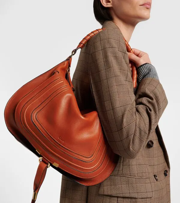 Chloé Marcie Medium Leather Shoulder Bag - Brown