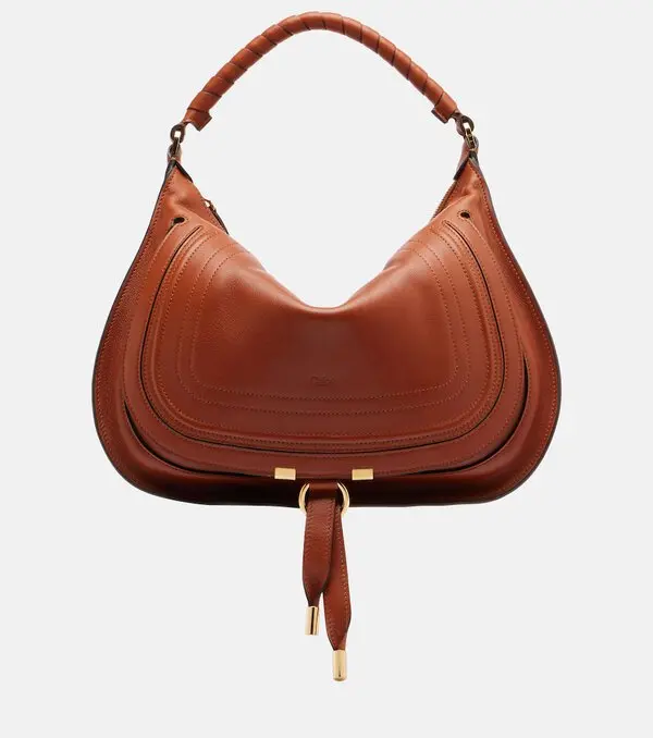 Chloé Marcie Medium Leather Shoulder Bag - Brown