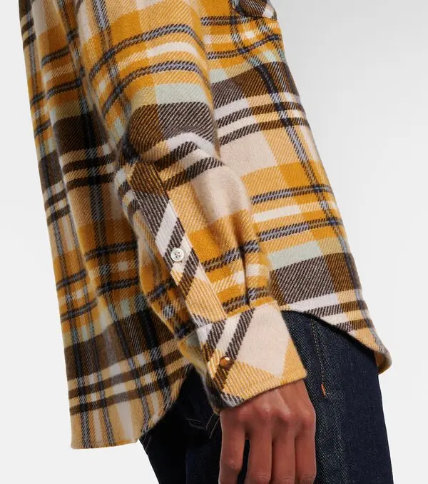 GOD'S TRUE CASHMERE Abundance Tartan Cashmere Shirt - Yellow