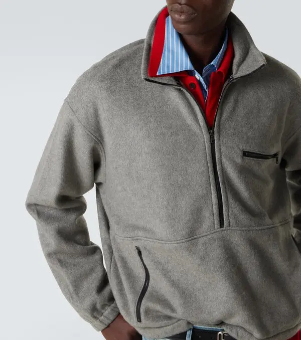 Auralee Silk Fleece Half-zip Sweater - Grey