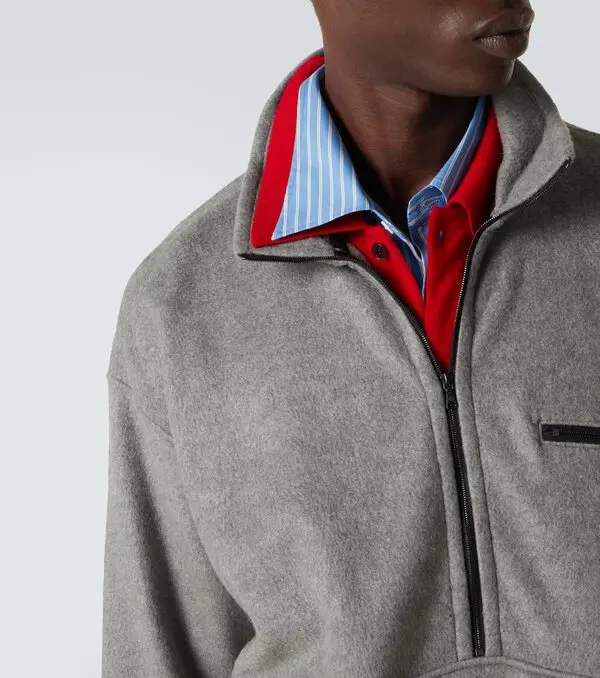 Auralee Silk Fleece Half-zip Sweater - Grey