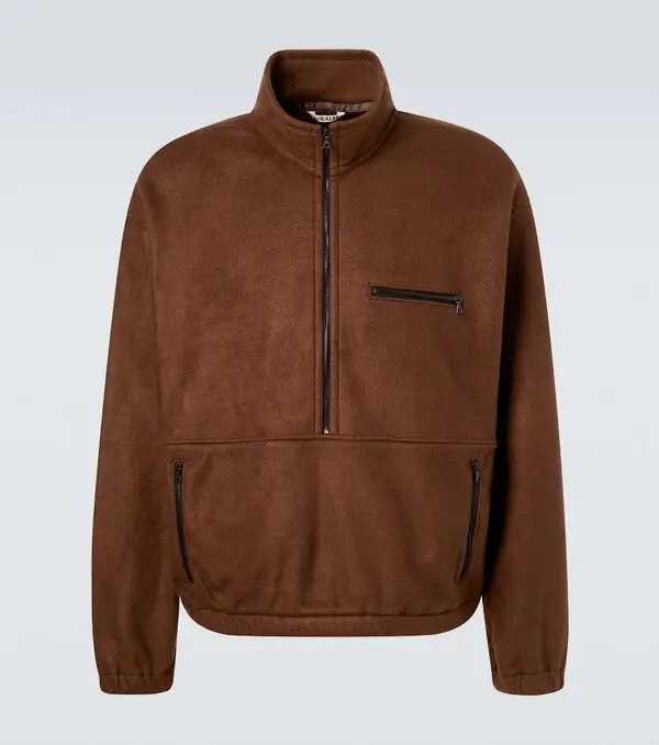 Auralee Silk Fleece Half-zip Sweater