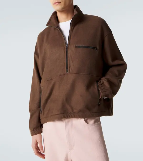 Auralee Silk Fleece Half-zip Sweater