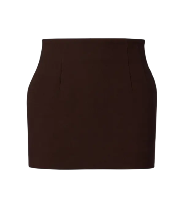 Wardrobe.NYC Virgin Wool Mini Skirt - Brown
