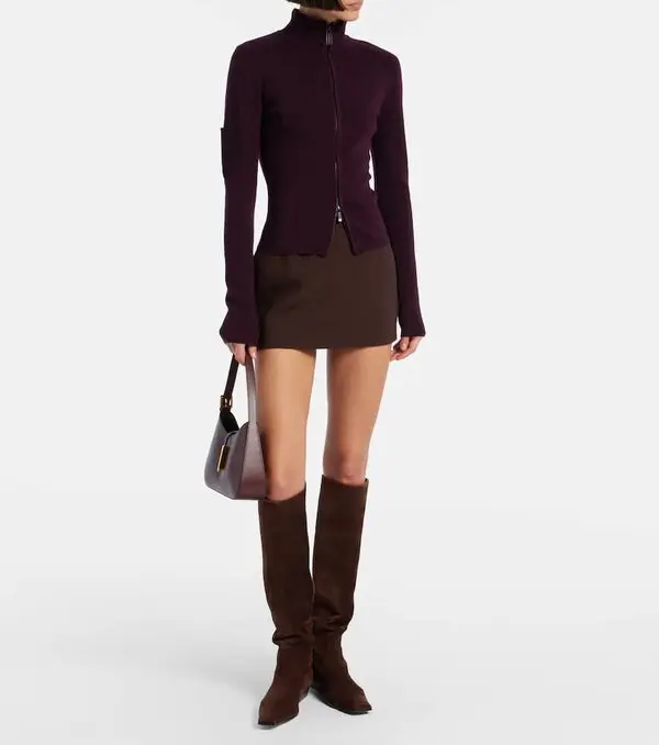 Wardrobe.NYC Virgin Wool Mini Skirt - Brown