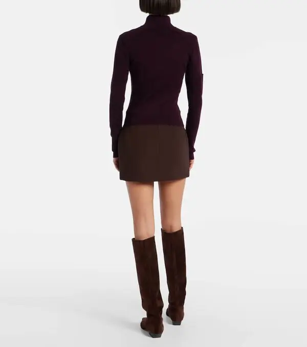 Wardrobe.NYC Virgin Wool Mini Skirt - Brown