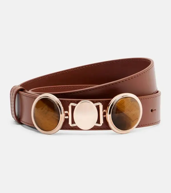 Gabriela Hearst Grange Embellished Leather Belt - Brown