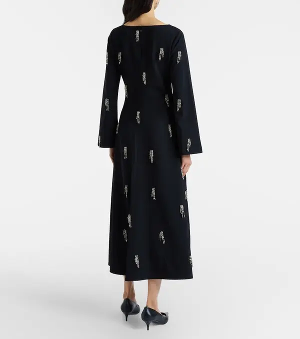 Simkhai Coretta Embellished Crêpe Midi Dress