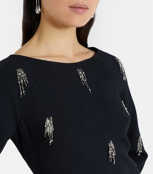Simkhai Coretta Embellished Crêpe Midi Dress