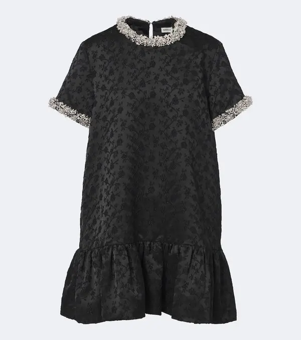 Simkhai Embellished Jacquard Minidress - Black