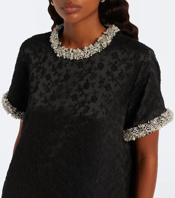 Simkhai Embellished Jacquard Minidress - Black
