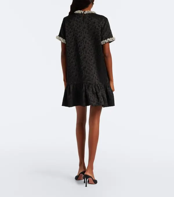 Simkhai Embellished Jacquard Minidress - Black