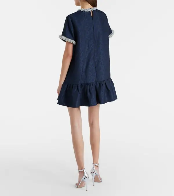 Simkhai Alison Embellished Jacquard Minidress - Blue