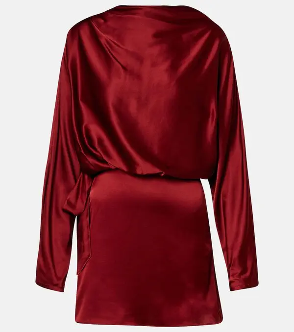 Staud Phoebe Silk-blend Satin Minidress - Red