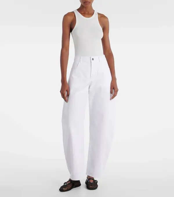 Alaïa Barrel Leg Jeans - White