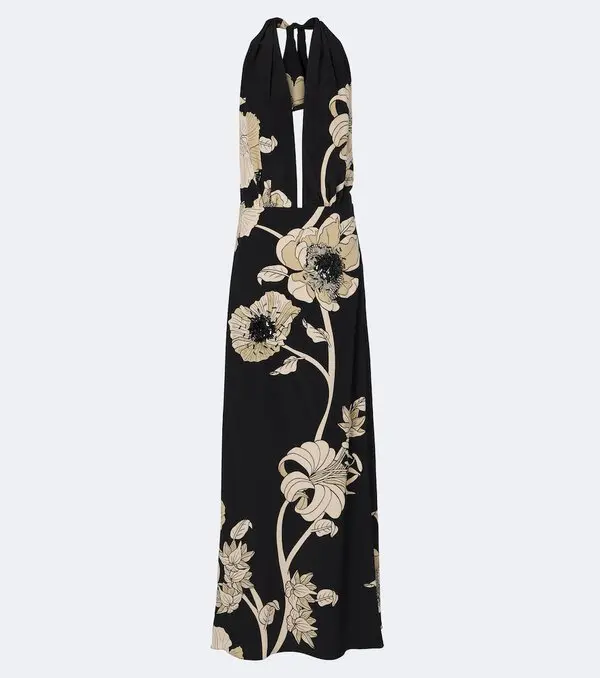 Johanna Ortiz Floral Silk Maxi Dress - Multicoloured