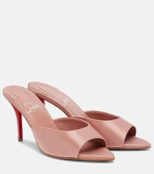 CHRISTIAN LOUBOUTIN Miss Z 80 Crêpe Satin Mules - Pink
