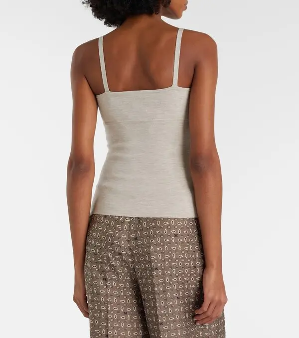 Max Mara Wool-blend Camisole Top - Beige