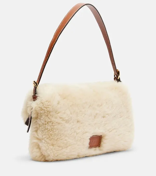 Staud Harlow Shearling Shoulder Bag