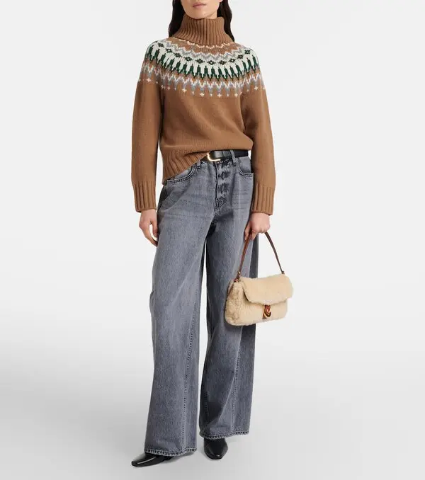 Staud Harlow Shearling Shoulder Bag