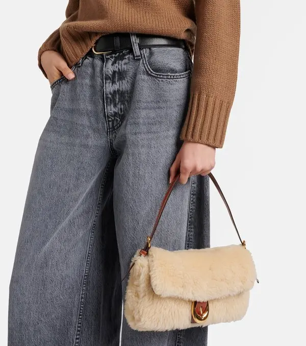 Staud Harlow Shearling Shoulder Bag