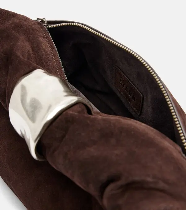 Staud Cuff Suede Clutch - Brown