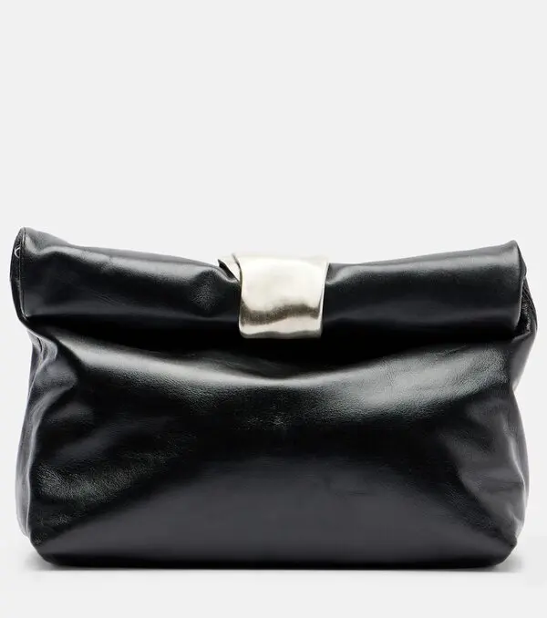 Staud Cuff Leather Clutch - Black