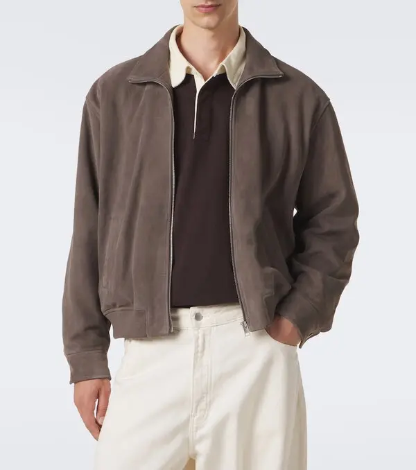 FRAME Suede Blouson Jacket - Beige