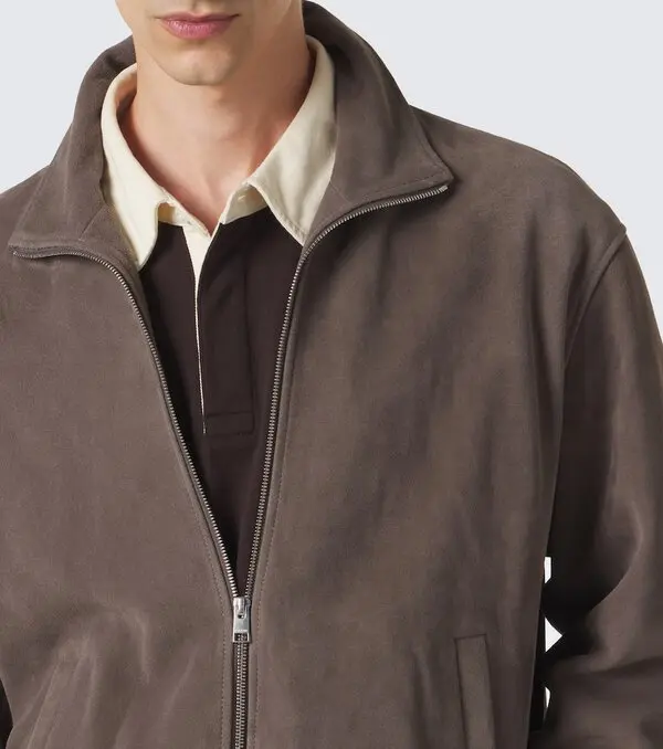 FRAME Suede Blouson Jacket - Beige