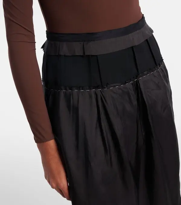 MAISON MARGIELA Paneled Midi Skirt - Black