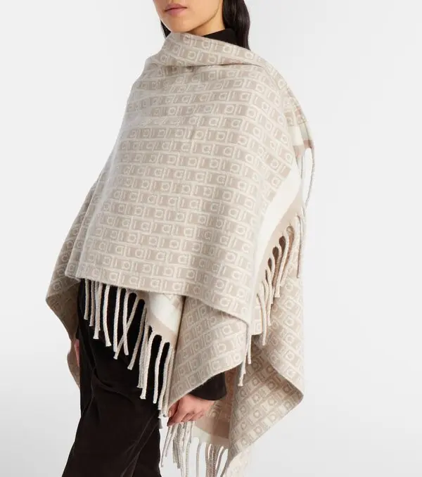 FERRAGAMO Gancini Virgin Wool Shawl