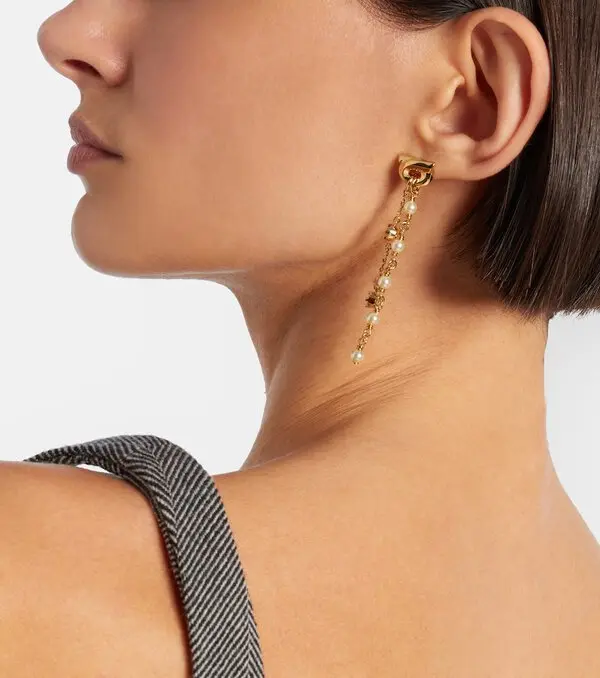 FERRAGAMO Gancini Embellished Drop Earrings