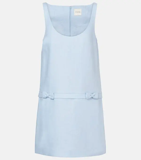 Posse Harper Linen Mini Dress - Blue