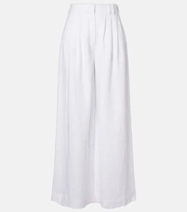 Posse Parker Linen Wide-leg Trousers - White
