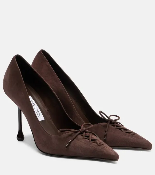 JIMMY CHOO Scarlett 95 Suede Pumps - Brown