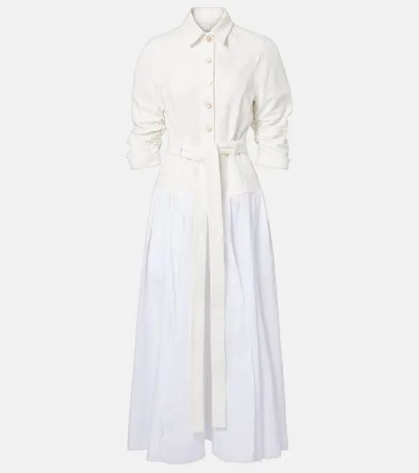 Gabriela Hearst Delyth Cotton And Linen Maxi Dress - White
