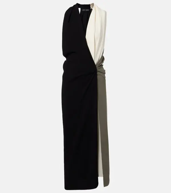 Proenza Schouler Elsa Draped Crêpe Midi Dress - Multicoloured