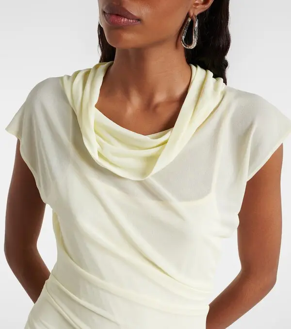 Proenza Schouler Tamara Draped Crêpe Jersey Maxi Dress - Yellow