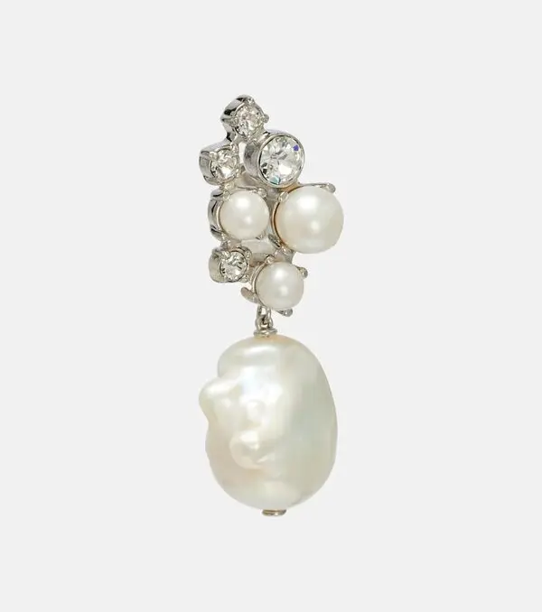 Givenchy Crystal And Pearl Asymmetric Earrings
