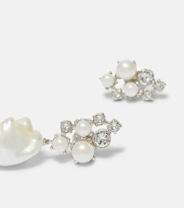 Givenchy Crystal And Pearl Asymmetric Earrings