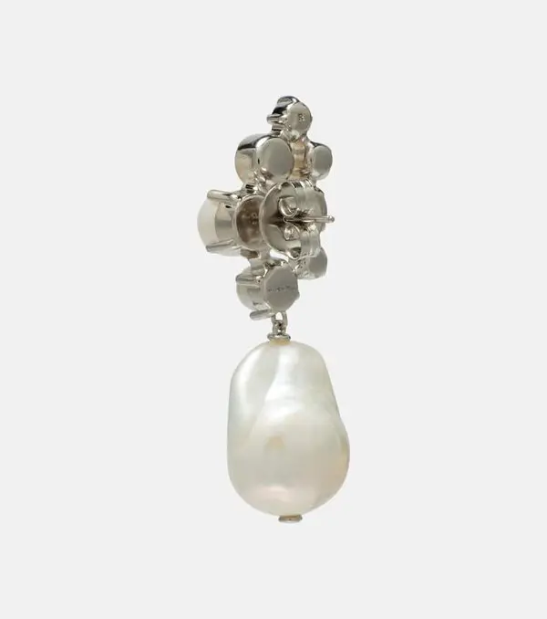 Givenchy Crystal And Pearl Asymmetric Earrings