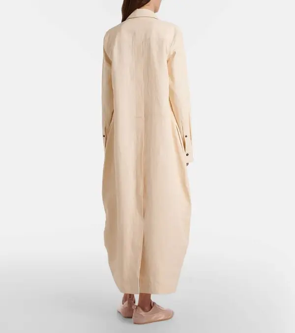JIL SANDER Oversized Linen Shirt Dress