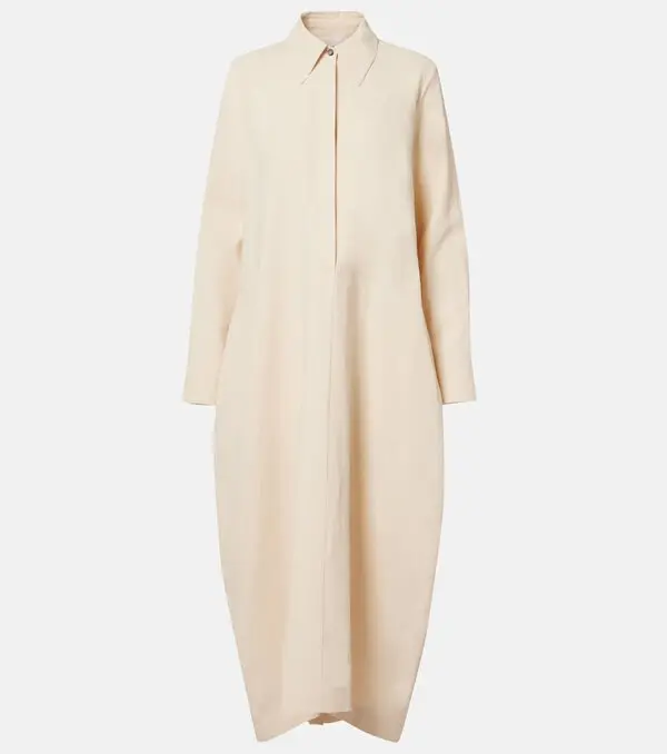 JIL SANDER Oversized Linen Shirt Dress - Pink