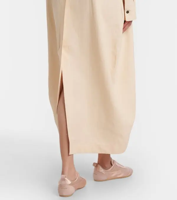 JIL SANDER Oversized Linen Shirt Dress - Pink
