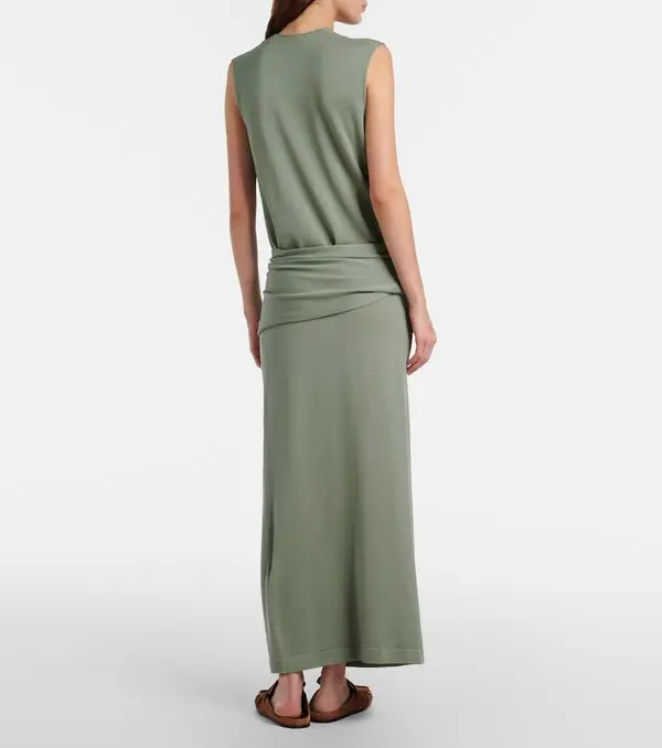JIL SANDER Virgin Wool Maxi Dress - Green